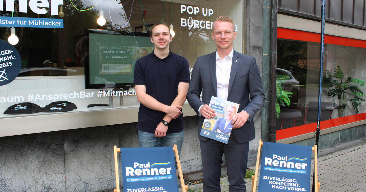 Bahnhofstraße 104 : Im Wahlkampfbüro will Paul Renner die Menschen aus Mühlacker treffen ...
