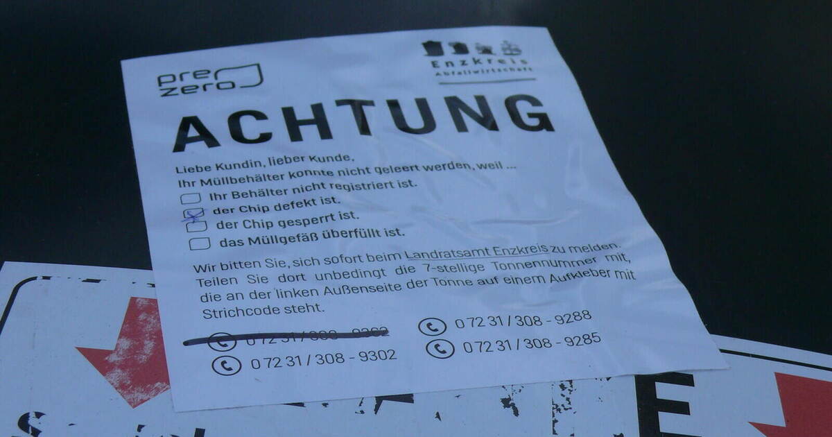 Kurioser Müll-Fall in Bauschlott: Defekter Chip verhindert Leerung ...