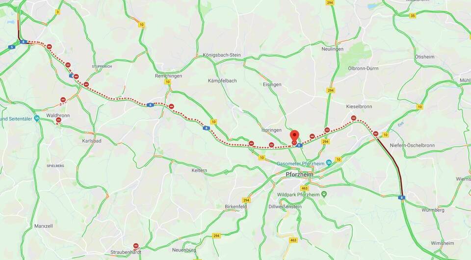 Nach 17 Stunden: Sperrung auf A8 wieder aufgehoben - Pforzheim ...