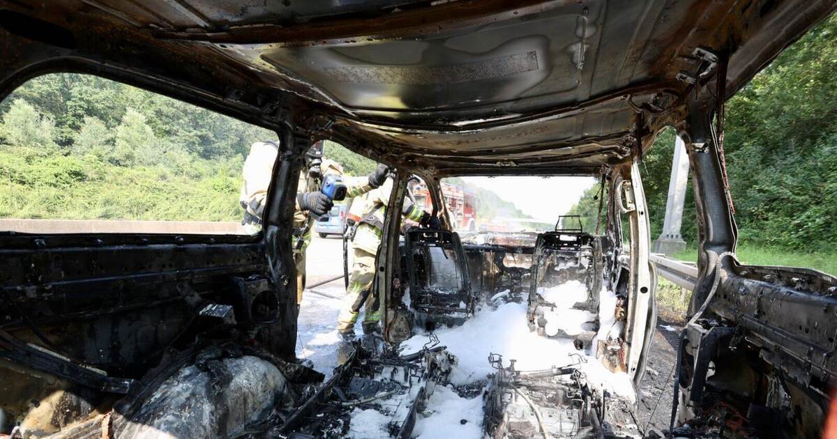 Auf A8 bei Pforzheim: Auto brennt aus - Insassen können sich selbst und ihre Hunde retten ...