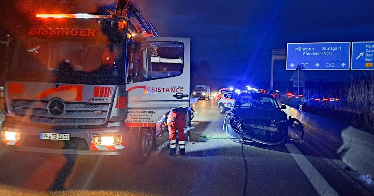 Zwei Auffahrunfälle auf A8 Richtung Karlsruhe: Sechs Autos, vier Verletzte und 200.000 Euro ...